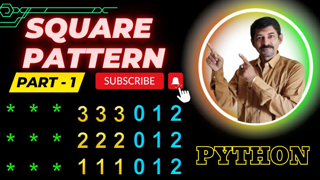 Python Square Pattern Single Logic For All Square Based Pattern Using