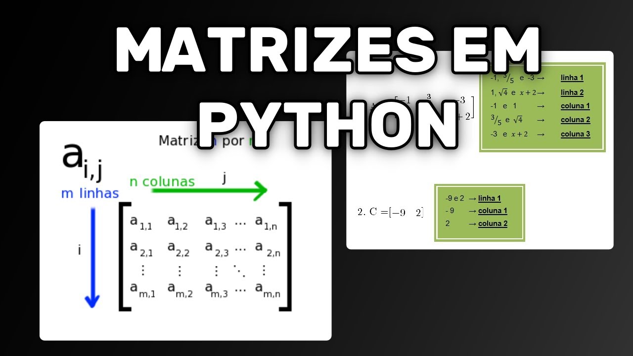 Como Usar Matrizes Em Python Sem Bibliotecas Youtube