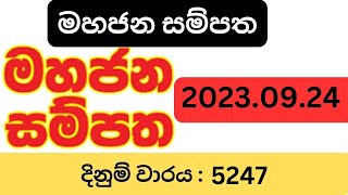 Mahajana Sampatha 2023 09 24 No 5247 Lottery Results Lotherai Dinum ...