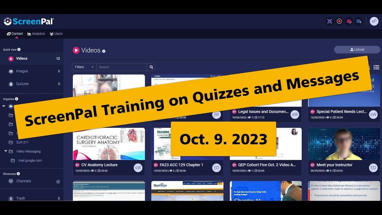 Screenpal Training On Quizzes And Messages Youtube