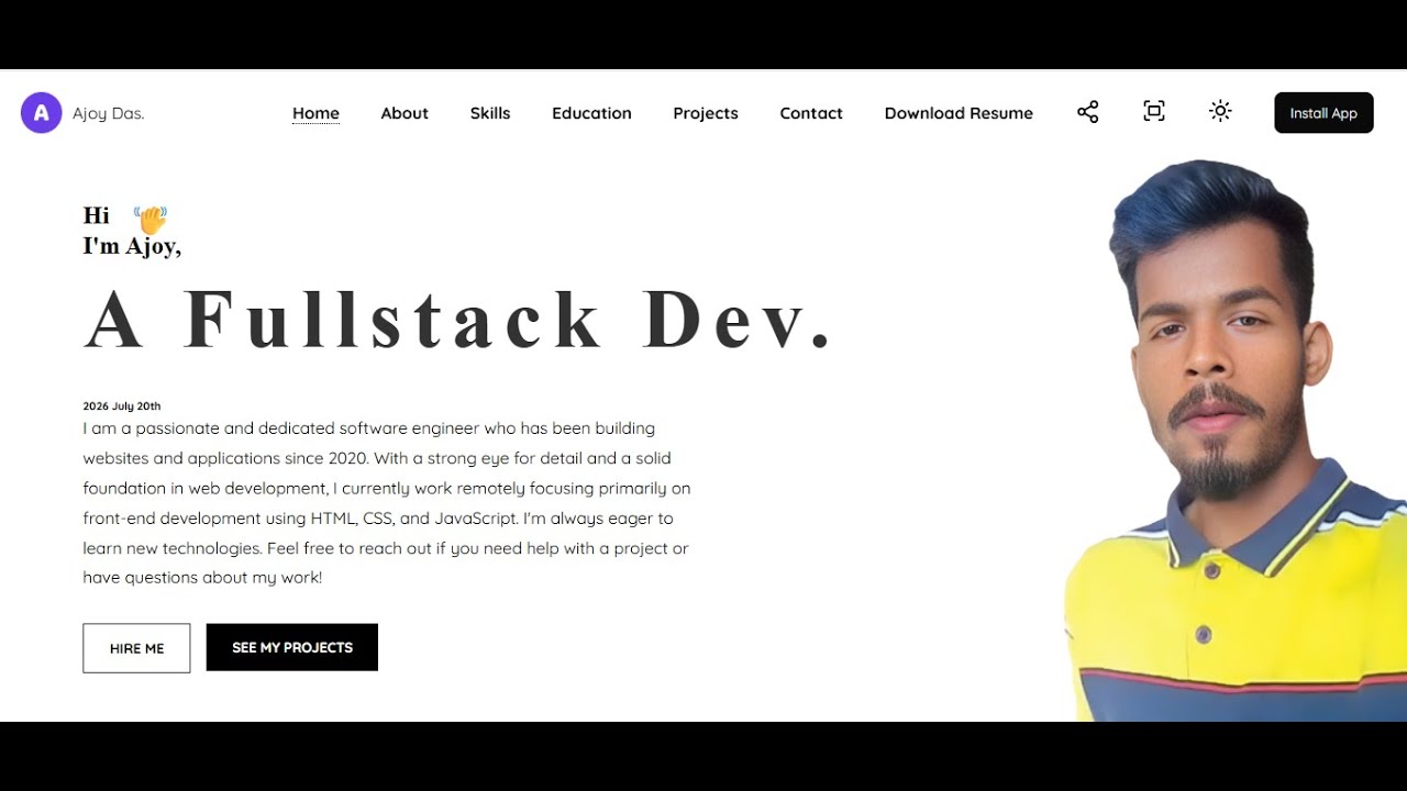 Codewithajoydas Live Fullstack Developer Portfolio Walkthrough Youtube