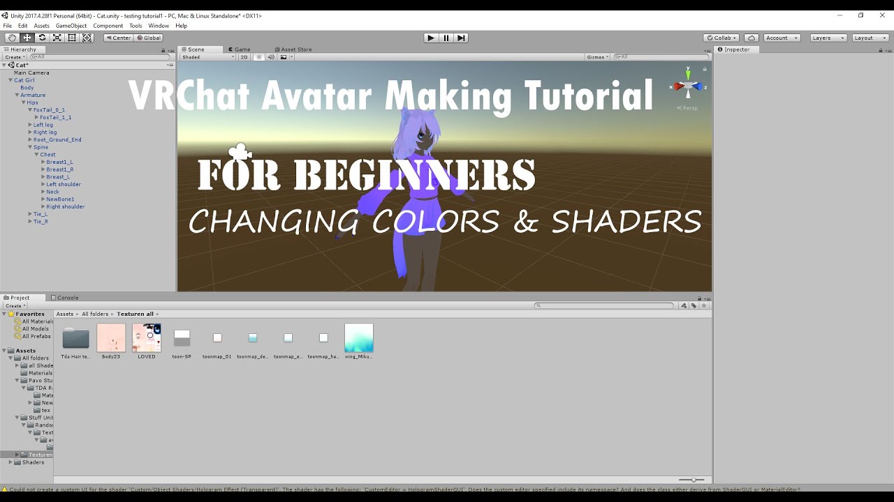 Beginner Tutorial For Vrchat Avatar Making 1 Changing Colors Shaders