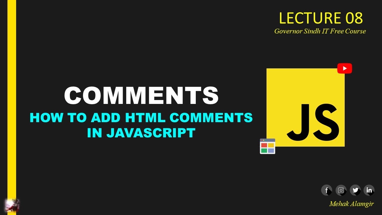 Javascript Comments How To Add Comments To Html Using Javascript Youtube