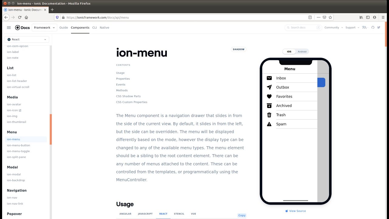 13 Ionic 5 Side Menu Properties And Events Youtube