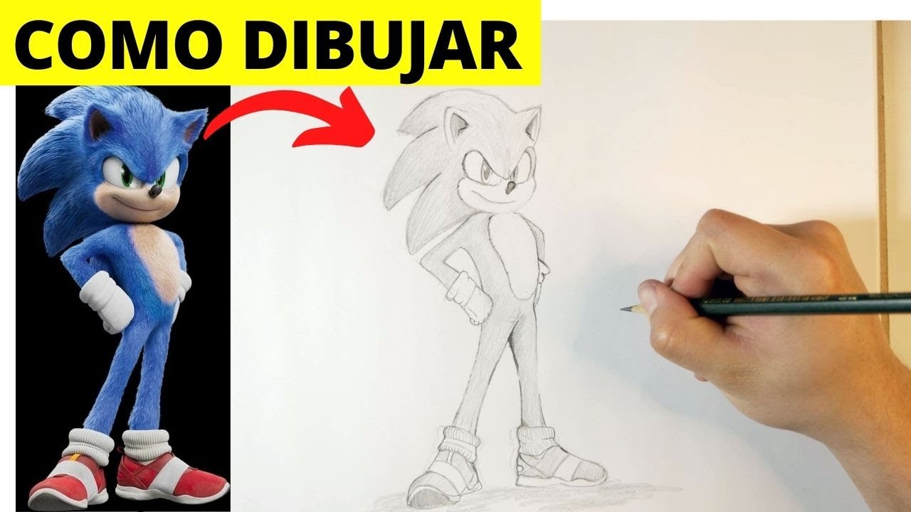 Cómo Dibujo A Sonic Cómo Dibujar El Sonic Vs Shadow De La Película