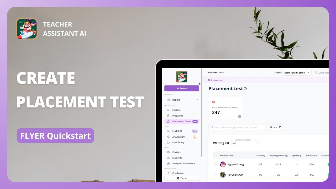 Create Placement Test Flyer Quickstart Youtube