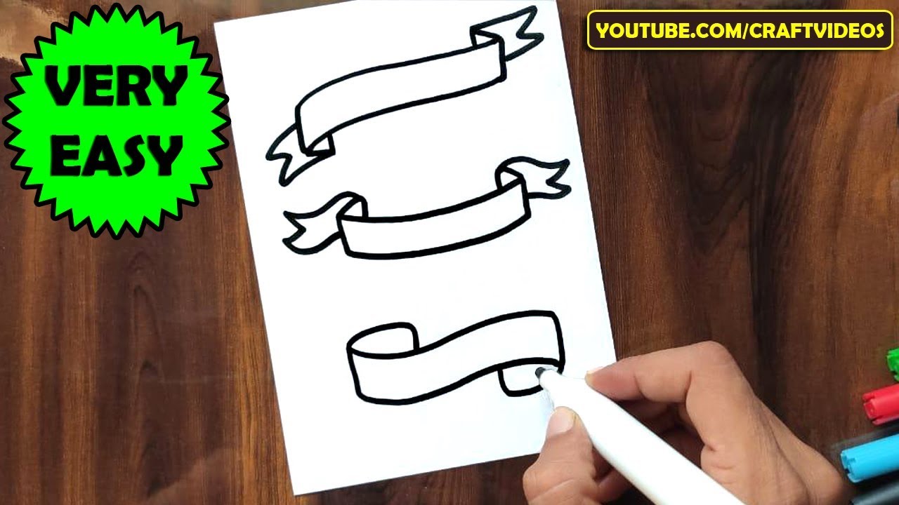 Ribbon Banner Drawing Youtube