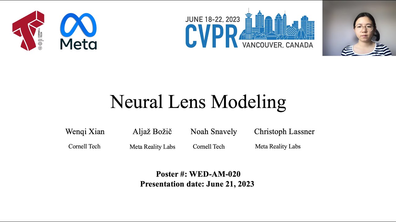 Cvpr 2023 Neural Lens Modeling Youtube