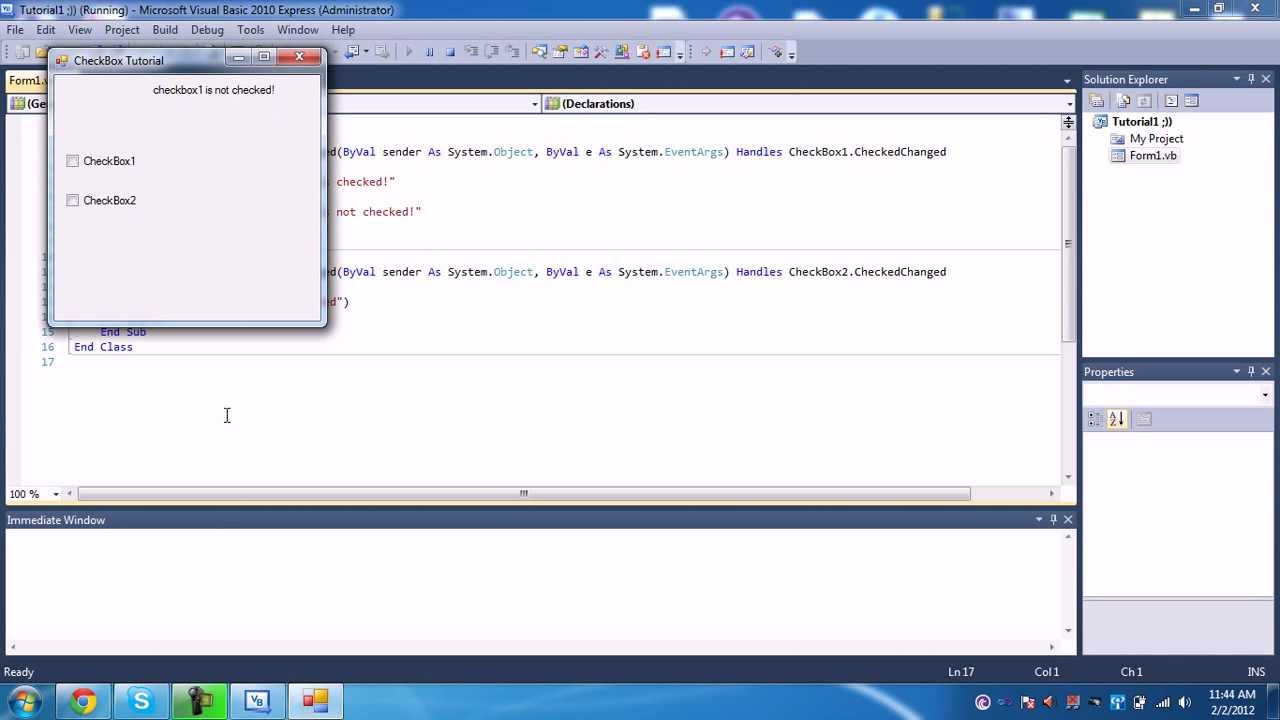 Visual Basic Tutorial Checkbox Youtube