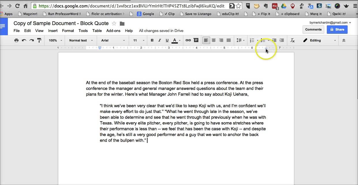 Inserting Block Quotes