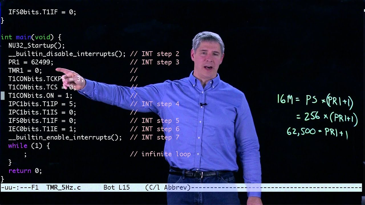 Example Pic32 Timer Interrupt Program Kevin Lynch Youtube