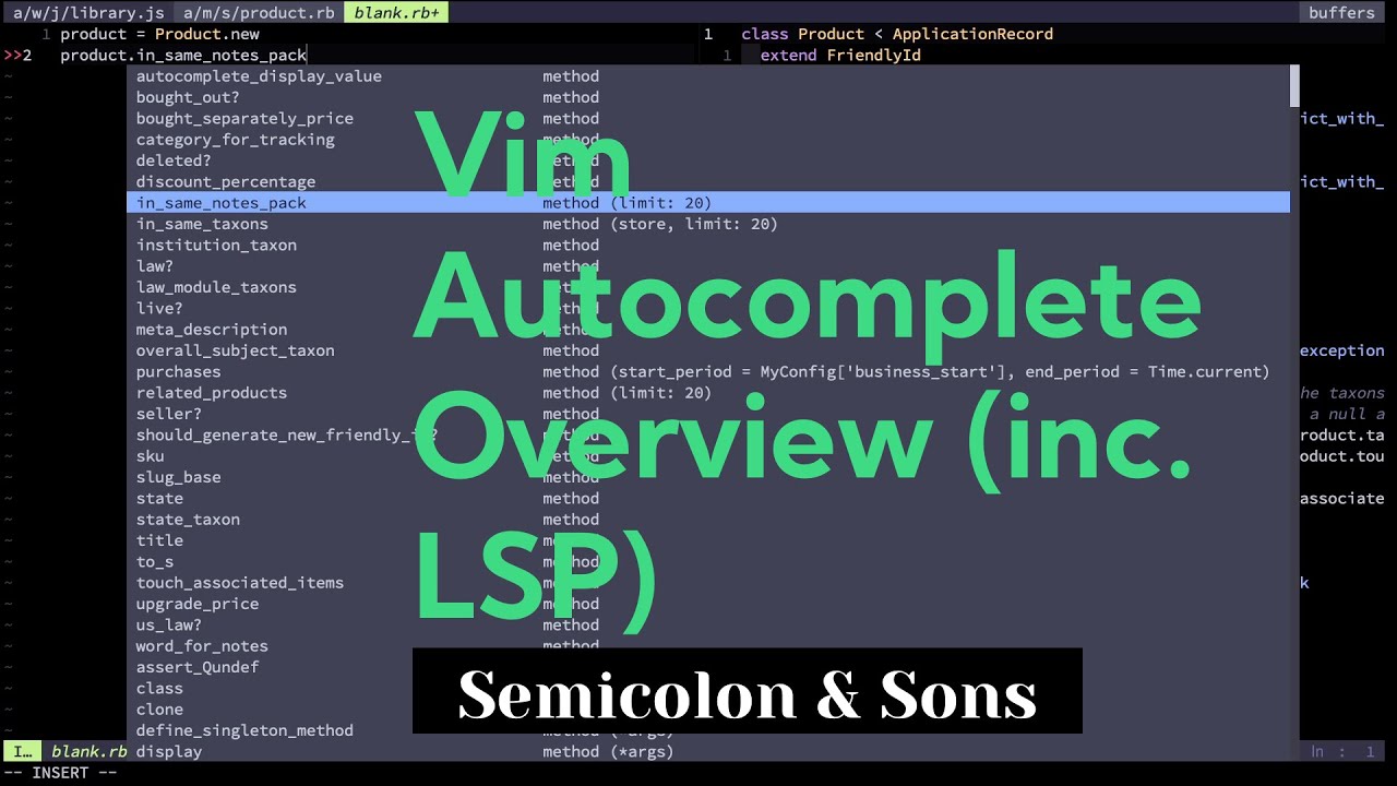 Vim Autocomplete Mini Overview Youtube