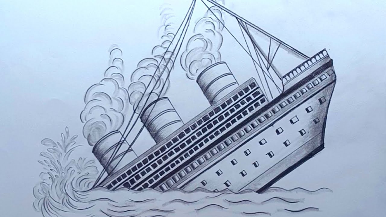 Titanic Sinking Drawing