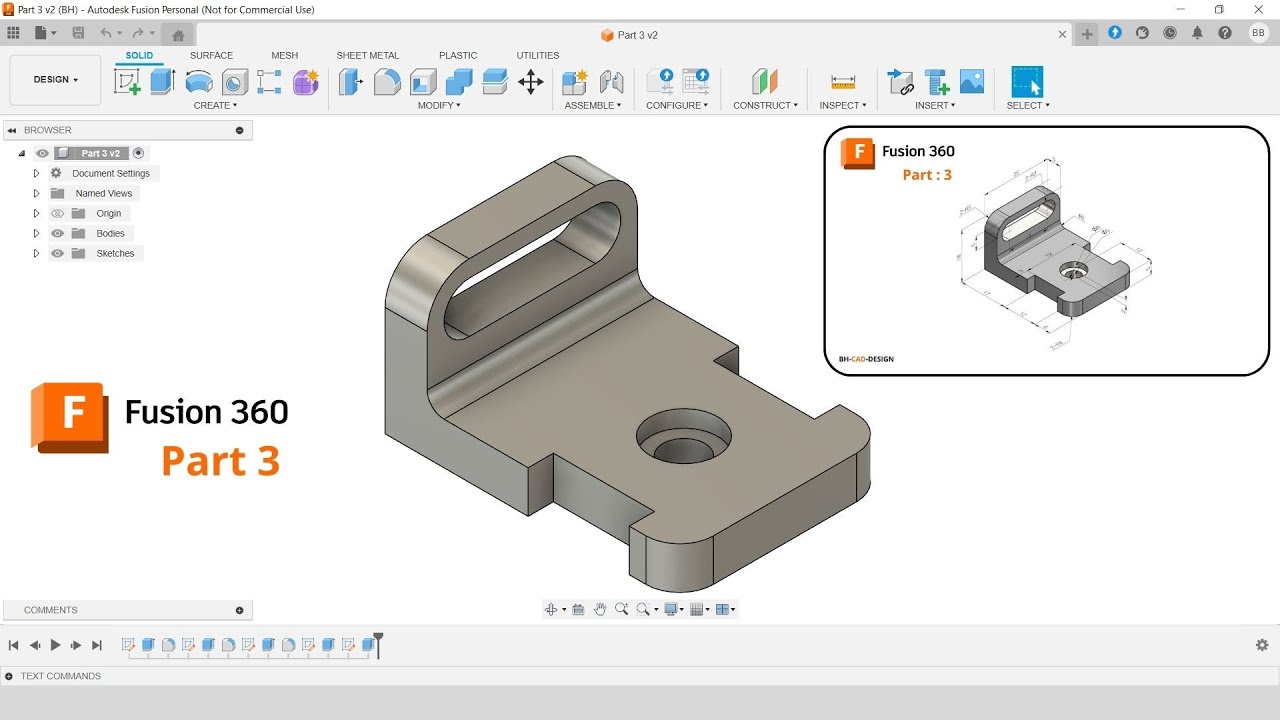 Fusion 360 Tutorial 3d Modeling Part 3 Youtube