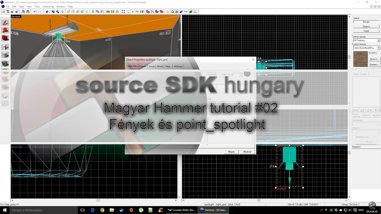 Source Sdk Magyar Hammer Tutorial 02 Fények és Point Spotlight