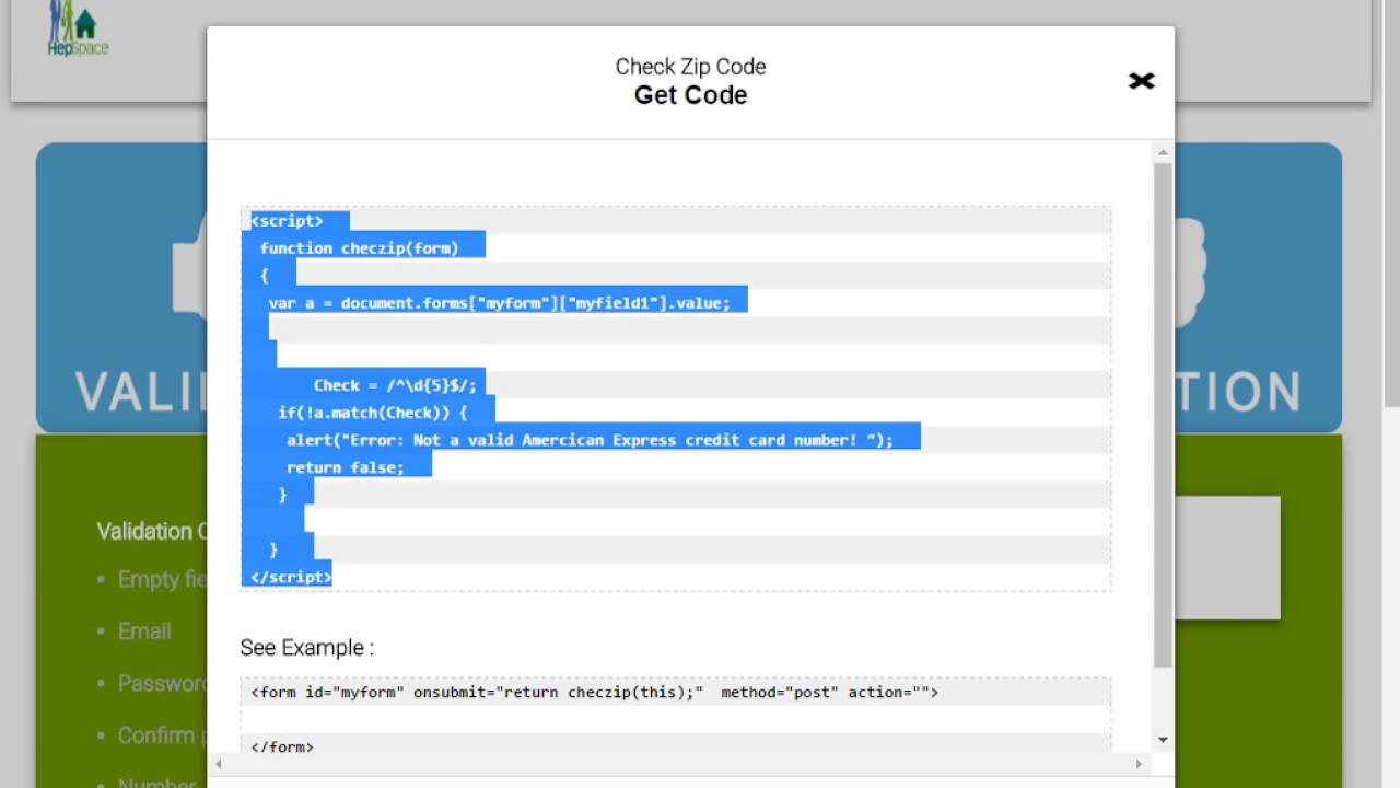 Zip Code Validation Using Javascript Youtube