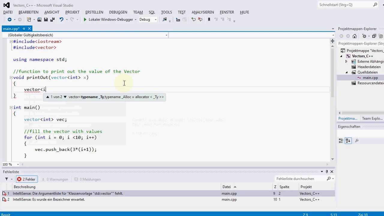 C Vectors Iterator Youtube