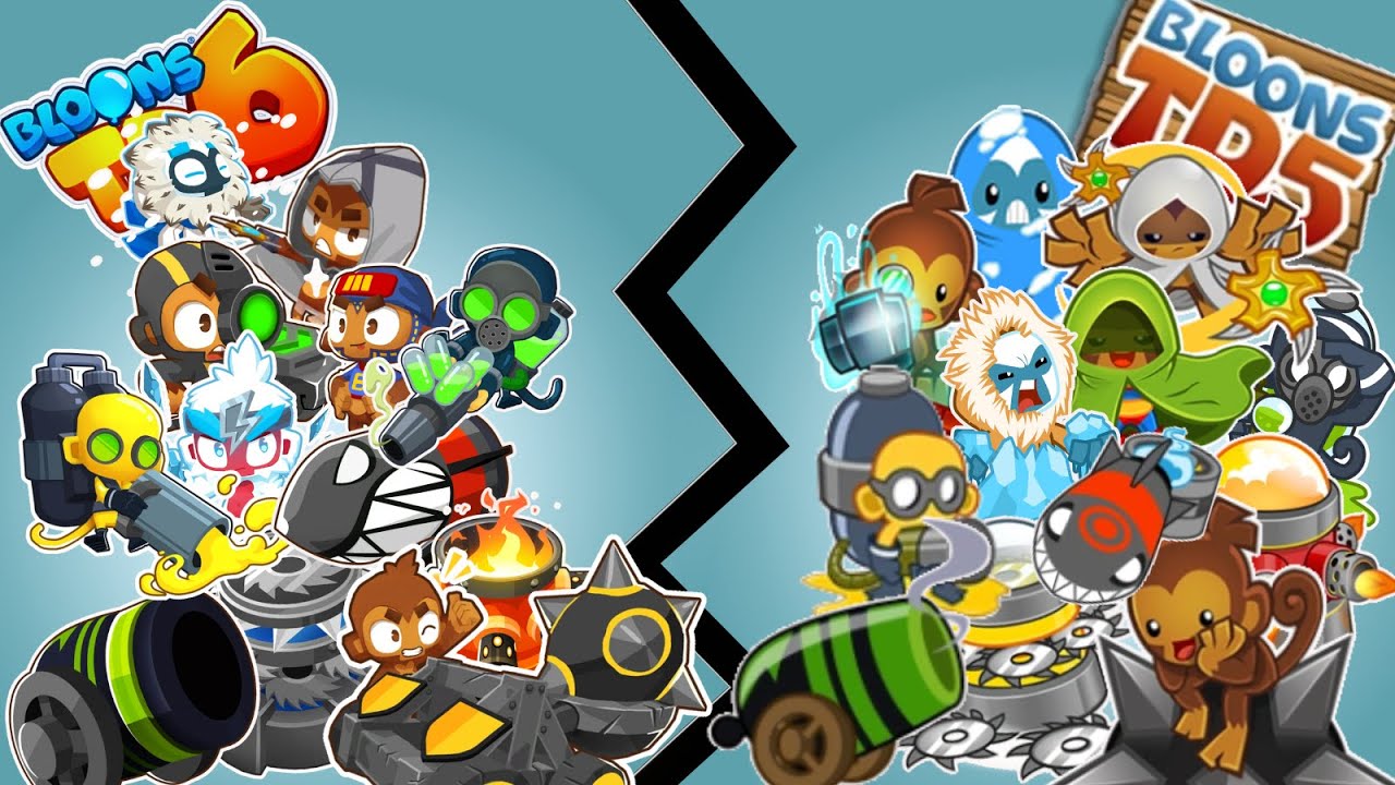 Btd6 Vs Btd5 Primary Towers Youtube