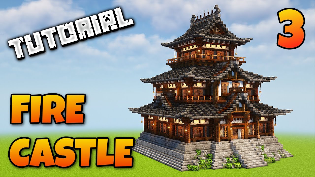 Fire Castle Minecraft Tutorial Part 3 Youtube