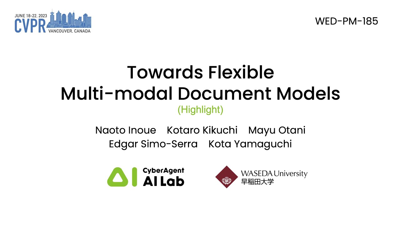 Cvpr2023 Highlight Towards Flexible Multi Modal Document Models