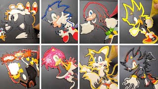 Super Sonic Hedgehog Knuckles Tails Dr Eggman Rose Shadow Pancake Art