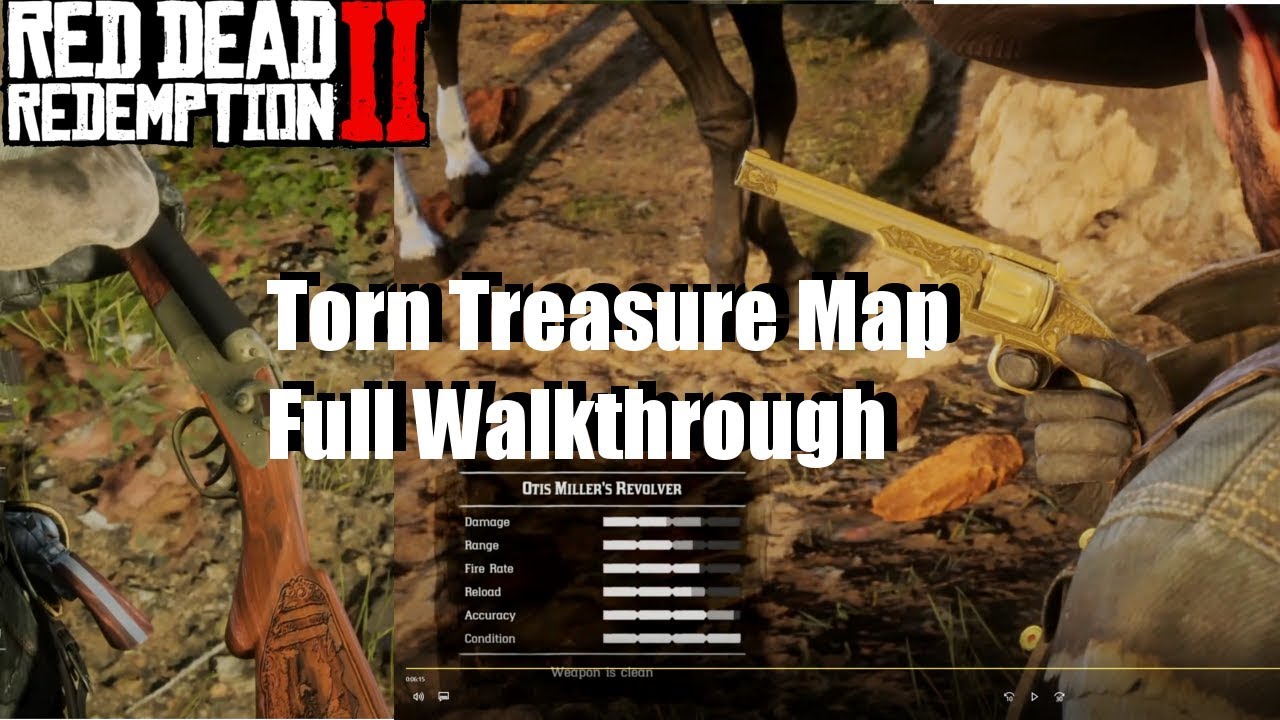 Torn Treasure Map In Red Dead Redemption 2 Otis Miller Pistol And