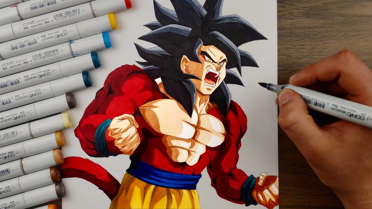 Drawing Goku Super Saiyan 4 Youtube