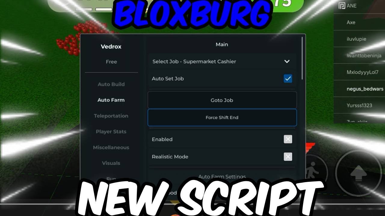 New Roblox Bloxburg Script Auto Build Farm Infinite Money