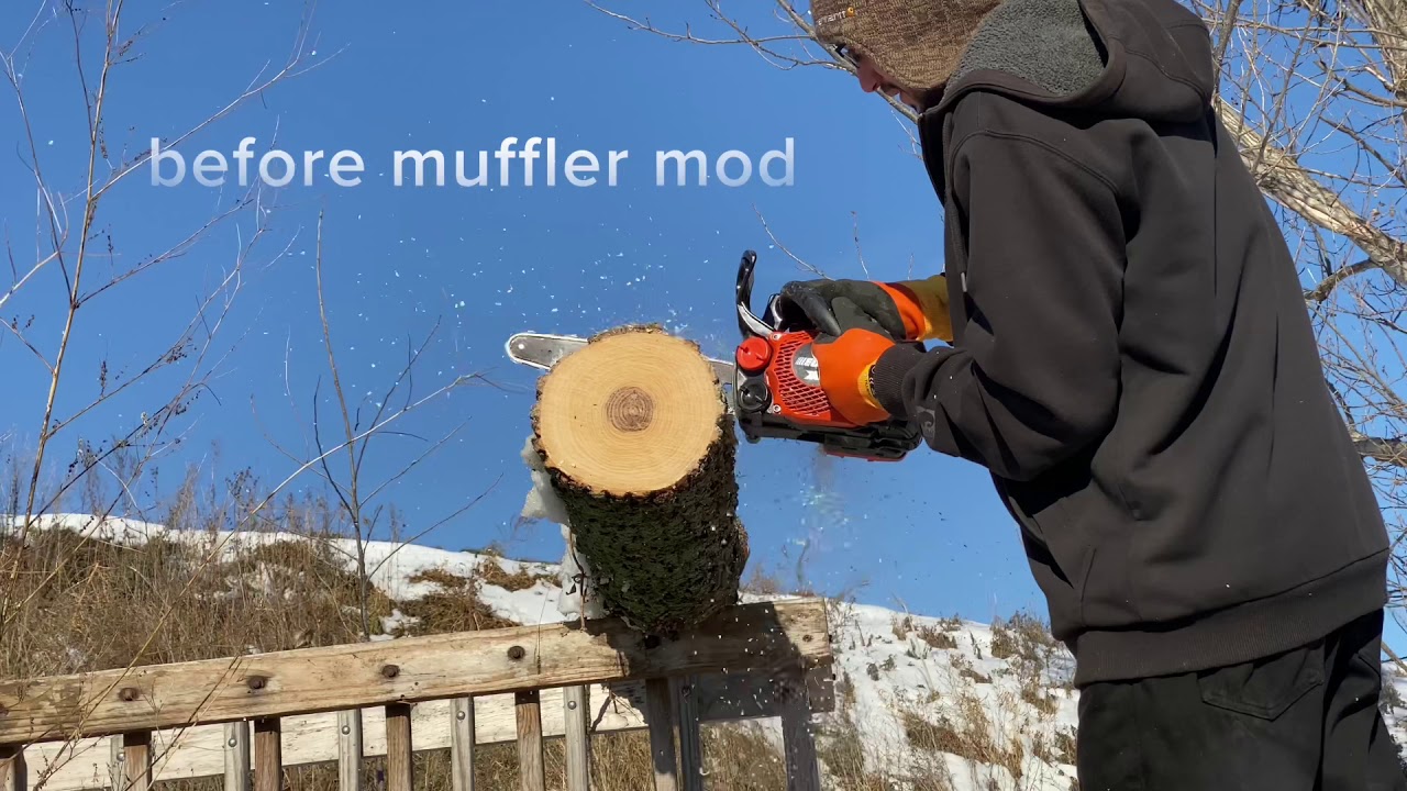 Echo Cs 2511t Before And After Muffler Mod Youtube