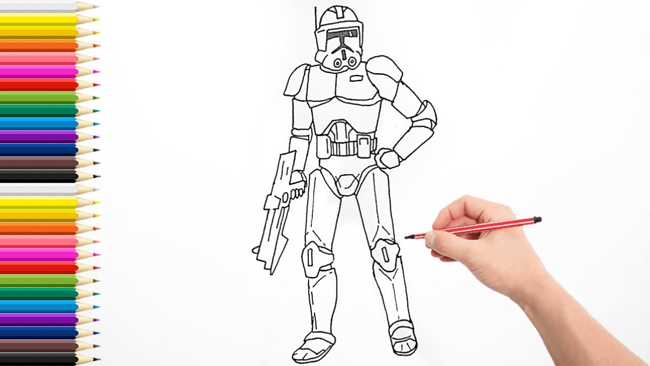How To Draw A Clone Trooper Draw For Kids Youtube