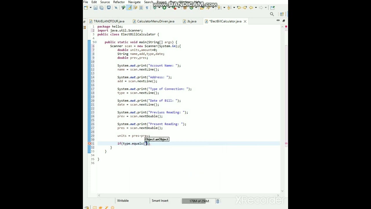 Electric Bill Calculation Java Project Youtube