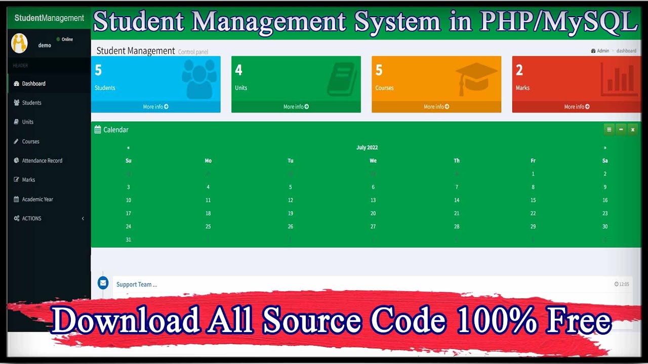 Student Management System In Php Mysql Student Management System