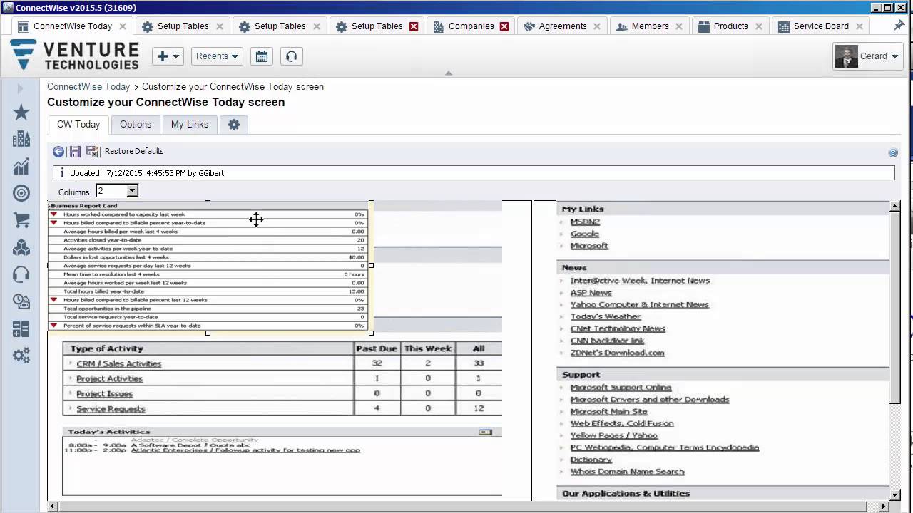 Connectwise Project Templates