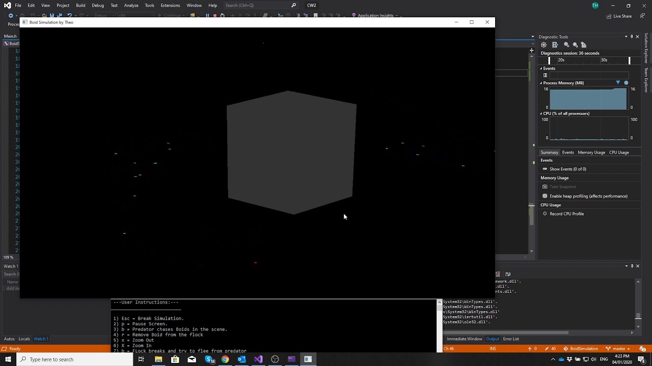 Boid Simulation C Youtube