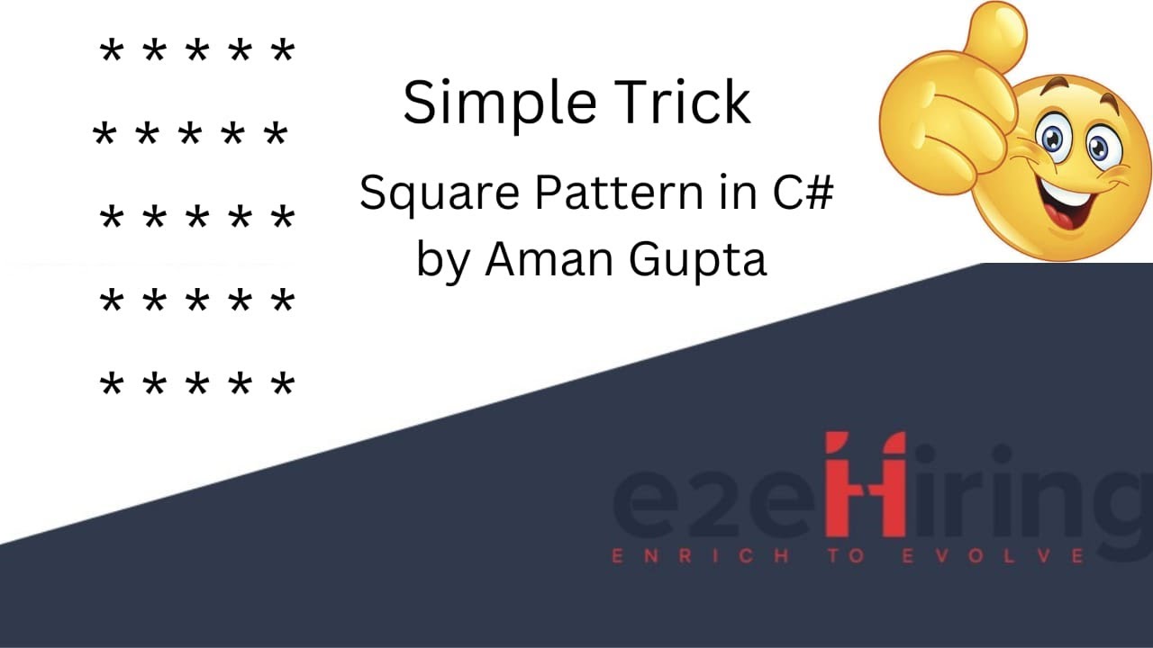 E2e Mentorship Program Square Pattern In C By Aman Gupta Youtube