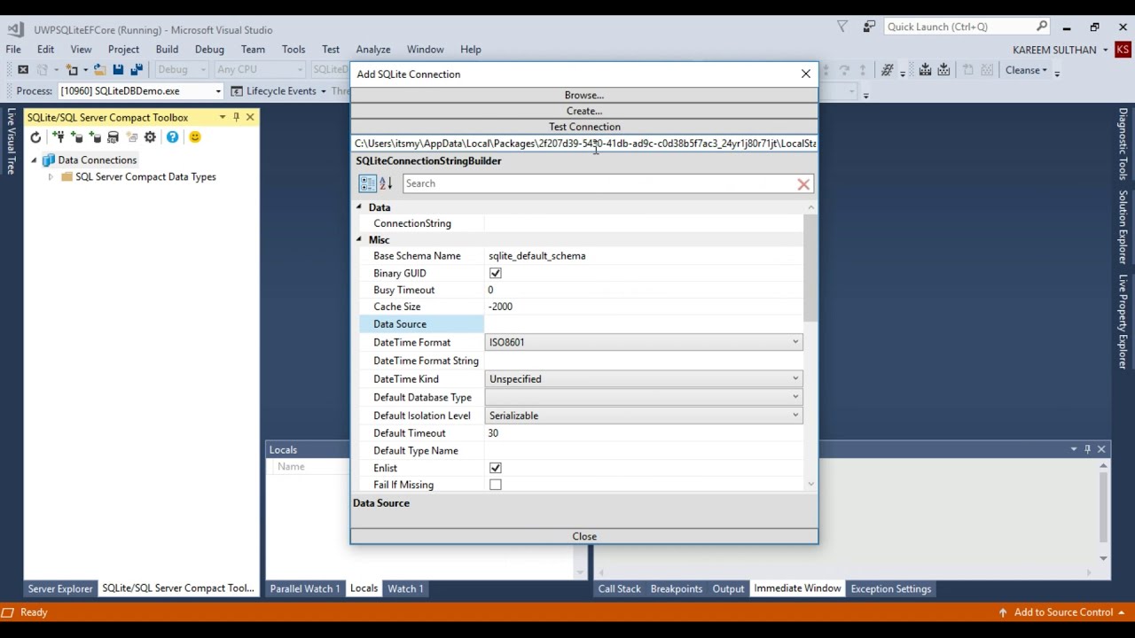 Installing Sqlite Database Connector For Visual Studio Youtube