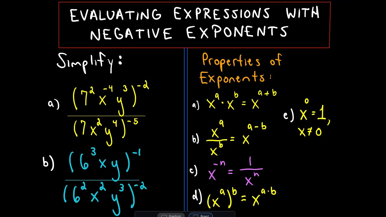 Simplifying Expressions With Negative Exponents Ex 3 Youtube