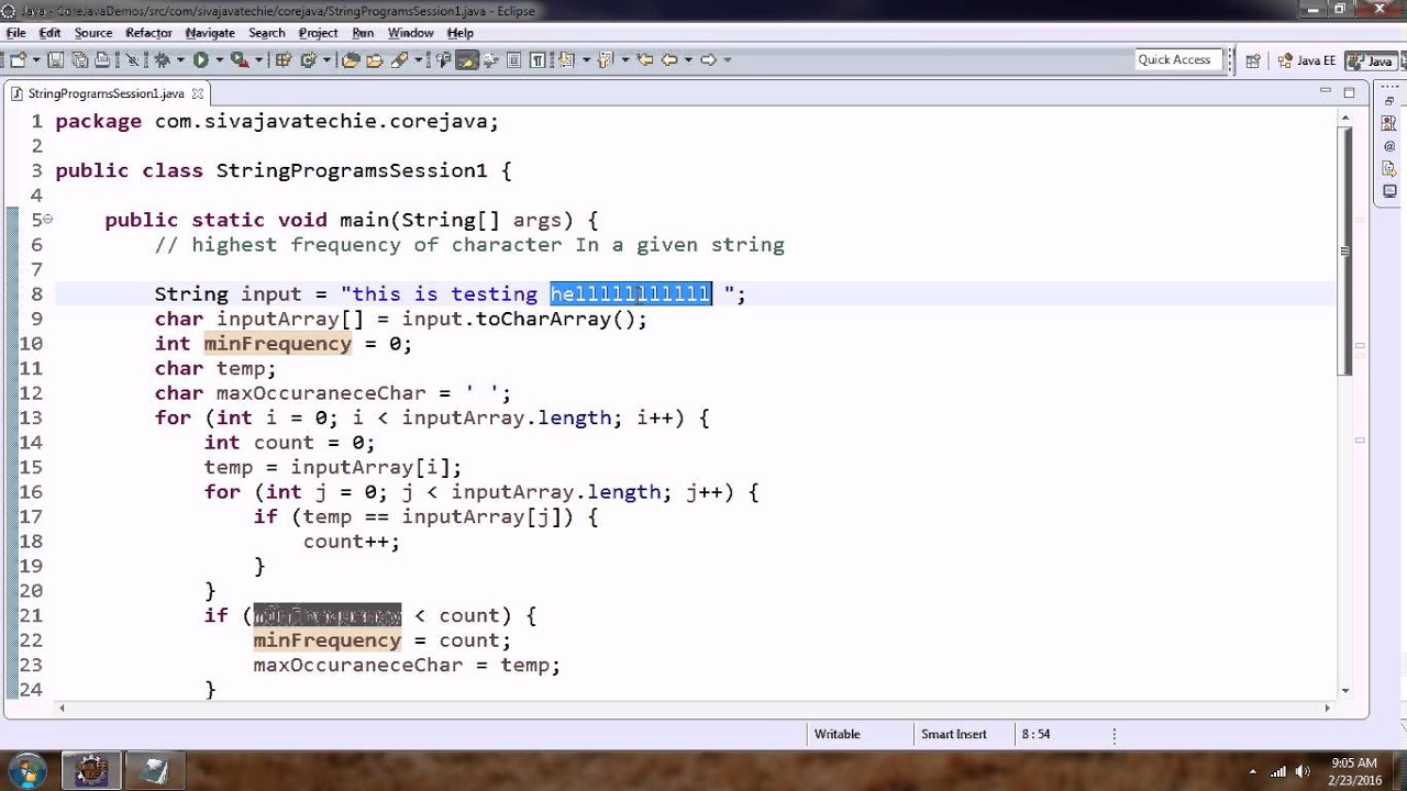 Core Java Tutorial String Programs In Java Session2 Youtube