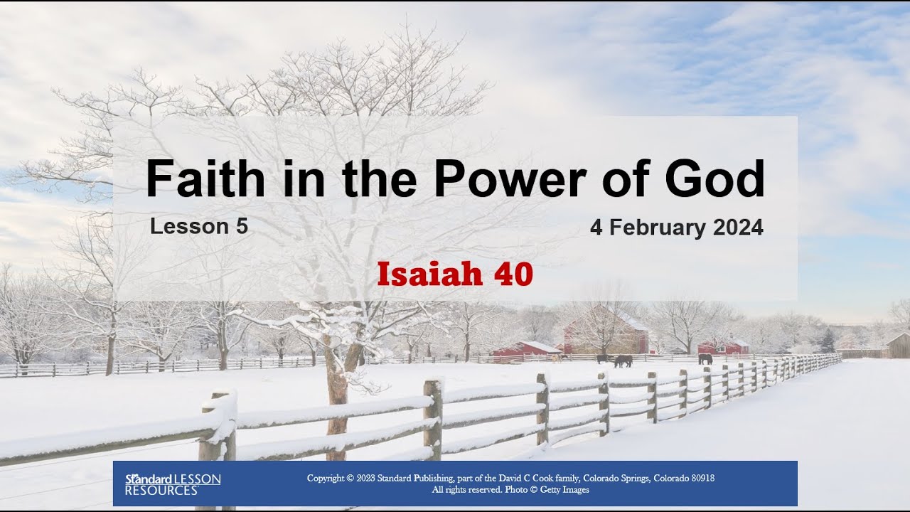 The Power Of God Lesson 5 Youtube
