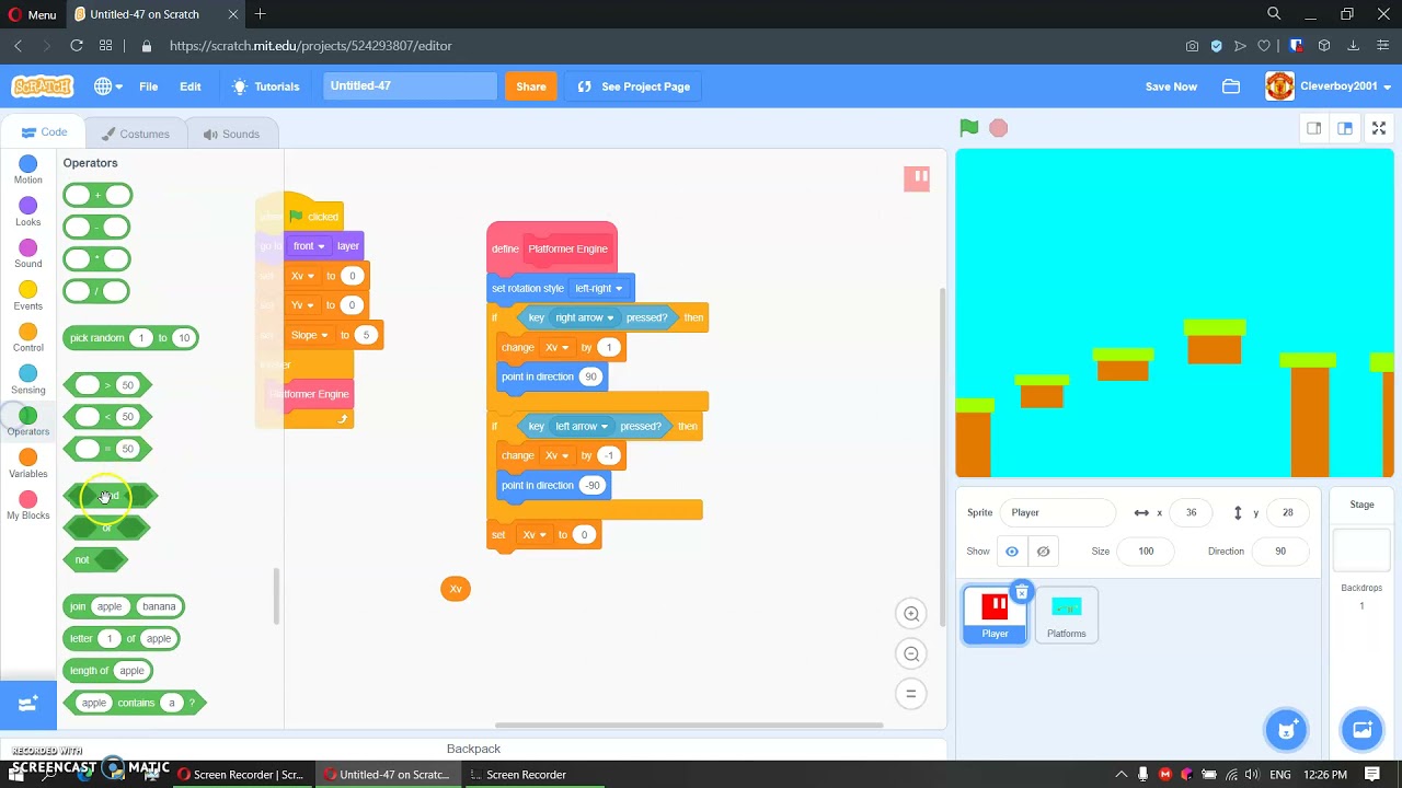 Scratch 3 0 Tutorial How To Make A Scrolling Platformer Game Part 1