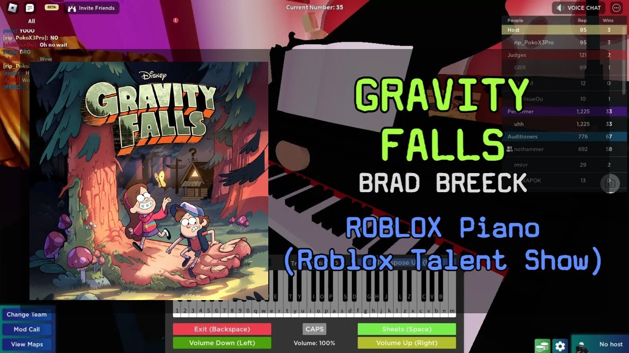Gravity Falls Opening Theme Song Roblox Got Talent Roblox Piano