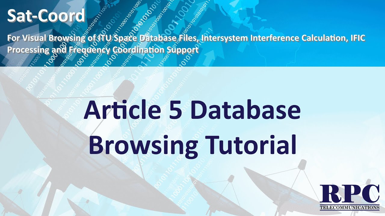 Sat Coord Article 5 Database Browsing Tutorial Youtube