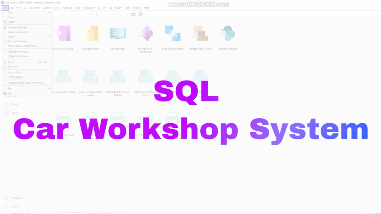 Sql Car Workshop System Youtube