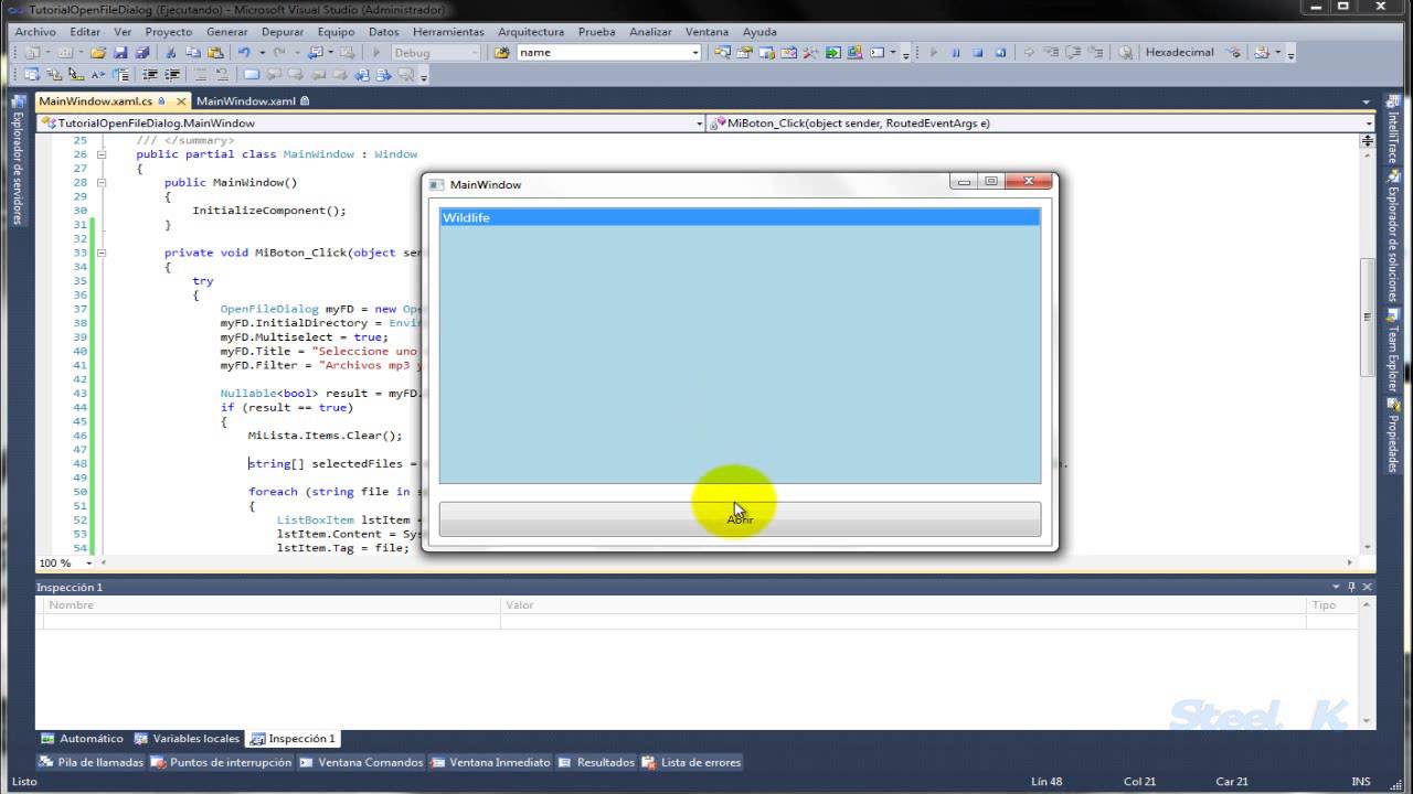 Como Mostrar Un Openfiledialog En Wpf Y C Open File Dialog Youtube