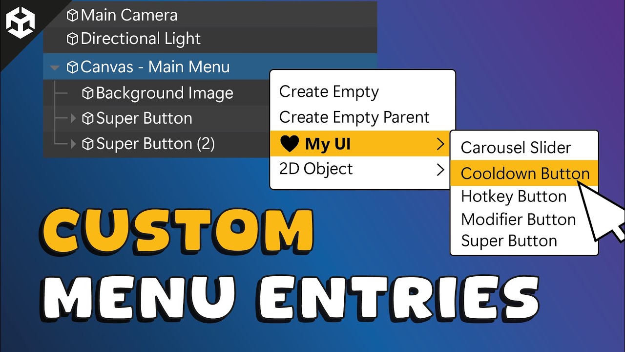 How To Add A Menu Item To The Unity Right Click Menu Unity Tips Youtube
