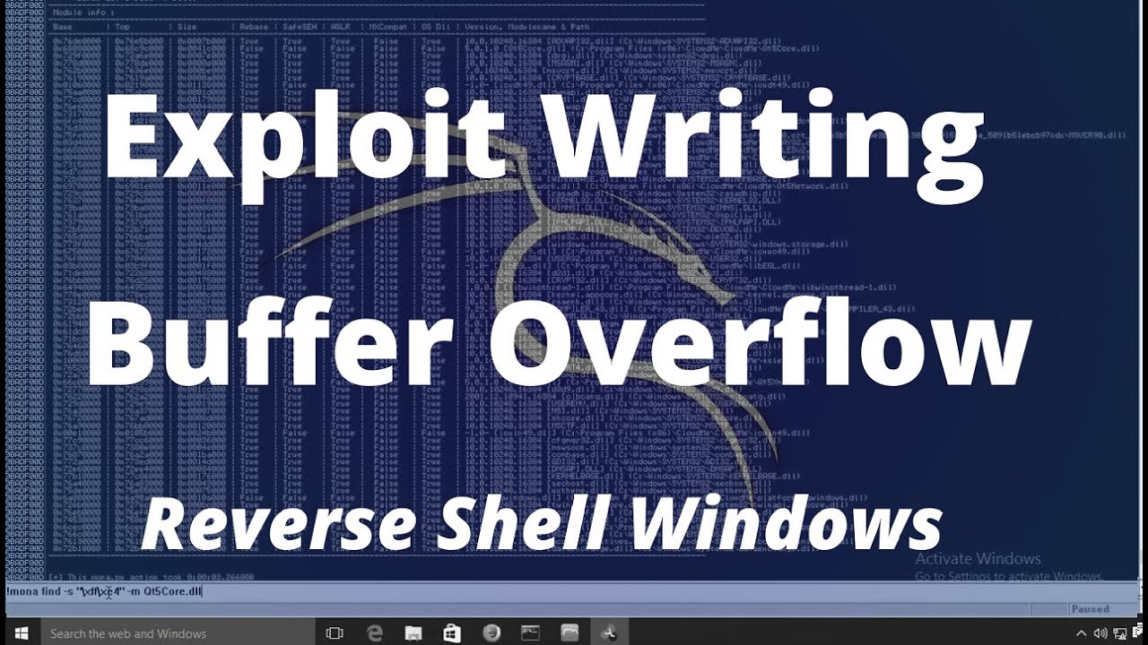 Exploit Writing Buffer Overflow Reverse Shell Windows 10 Youtube