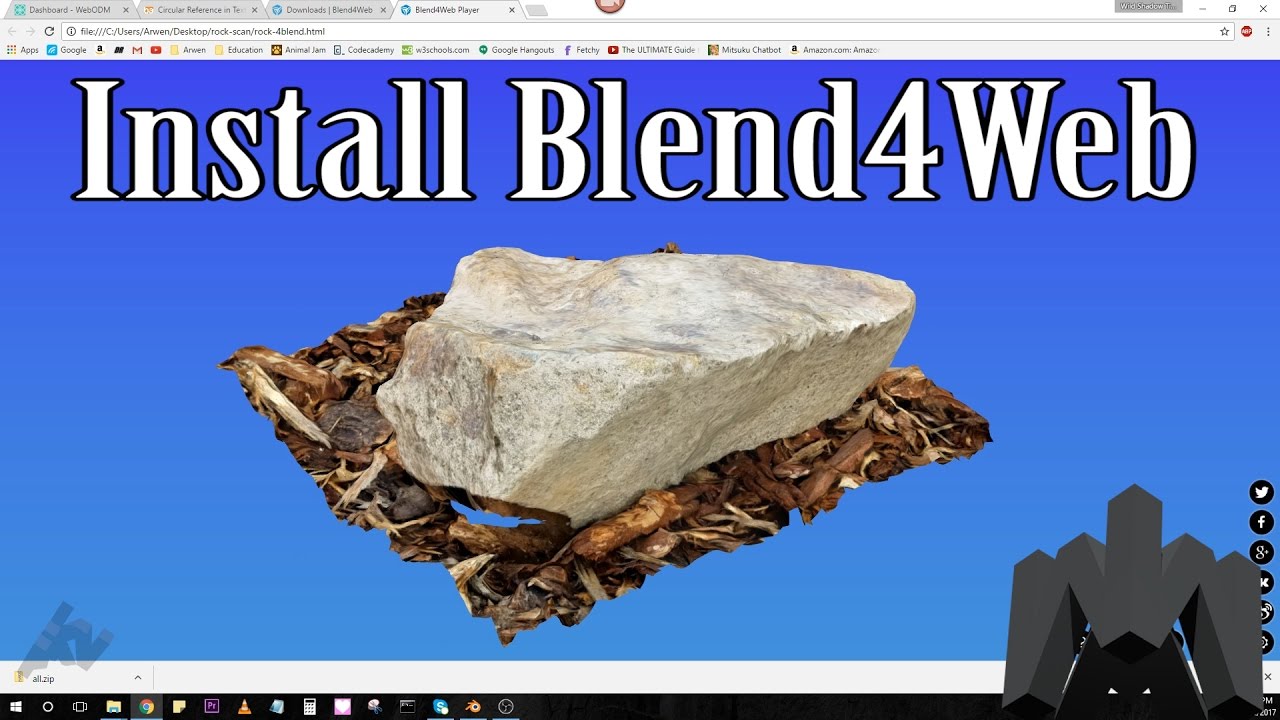 Install Blend4web Add On And Export To Html Youtube