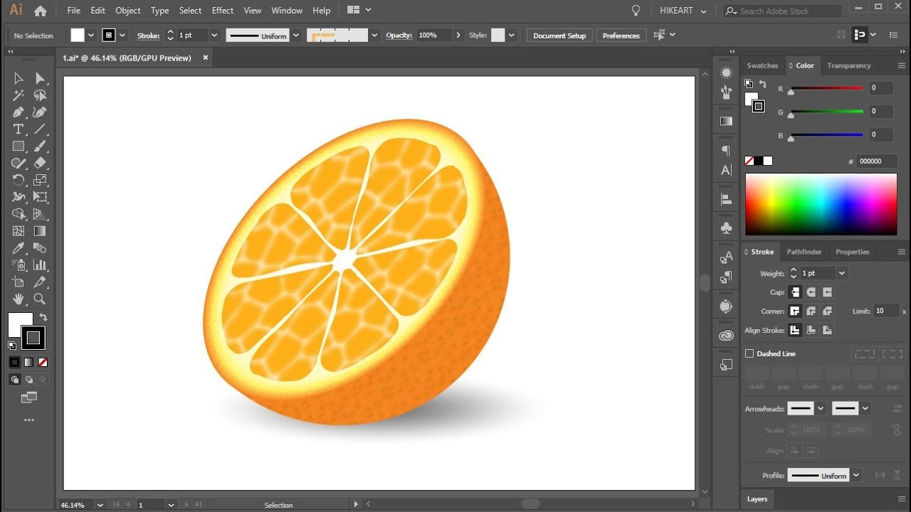 How To Draw Orange On Adobe Illustrator