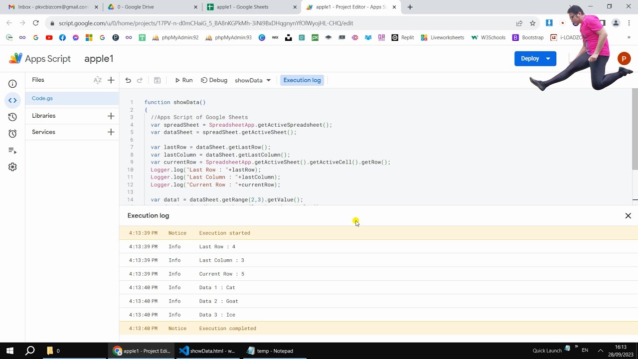 Google Apps Script Show Youtube