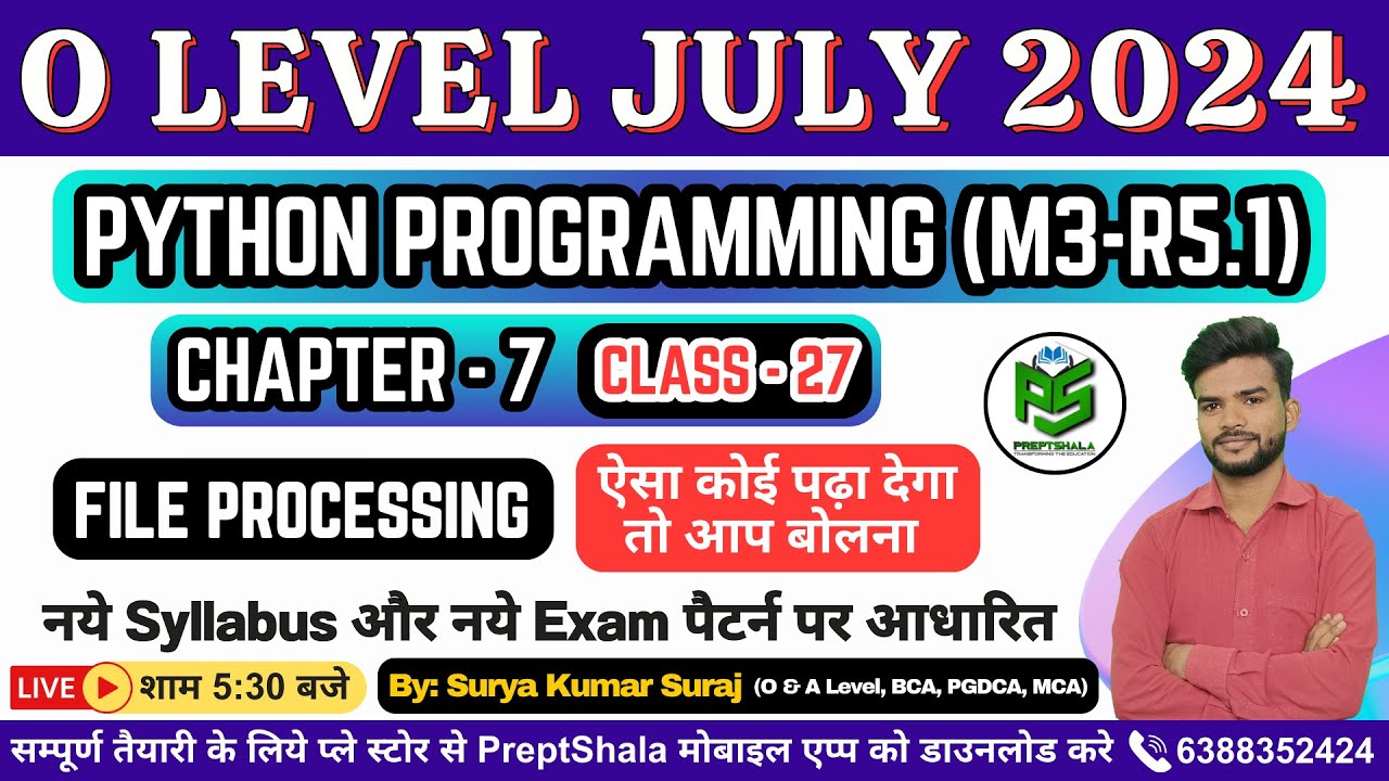 Day 27 Python Programming M1 R5 1 O Level Python Programming M1